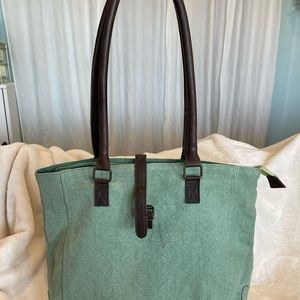 Vintage Addiction | Bags | Vintage Addiction Green Jute Tote | Poshmark